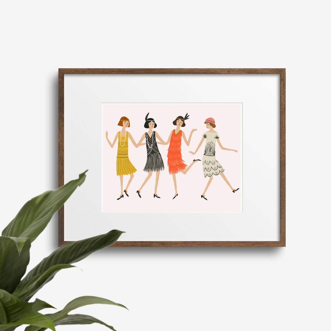 1920s Flapper Girls Printable Wall Art : Vintage Charleston Dance ...
