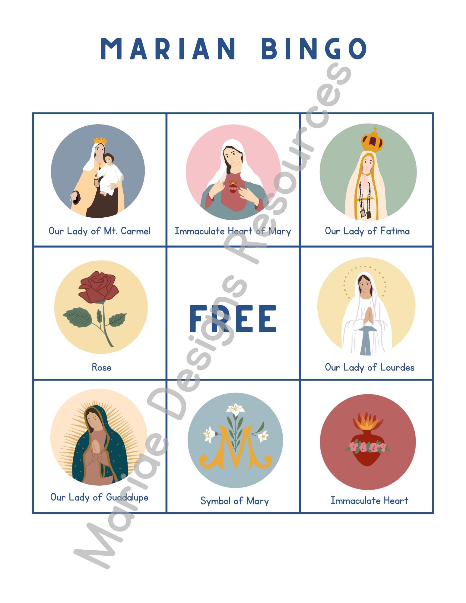 Catholic Marian Bingo Bundle - Etsy