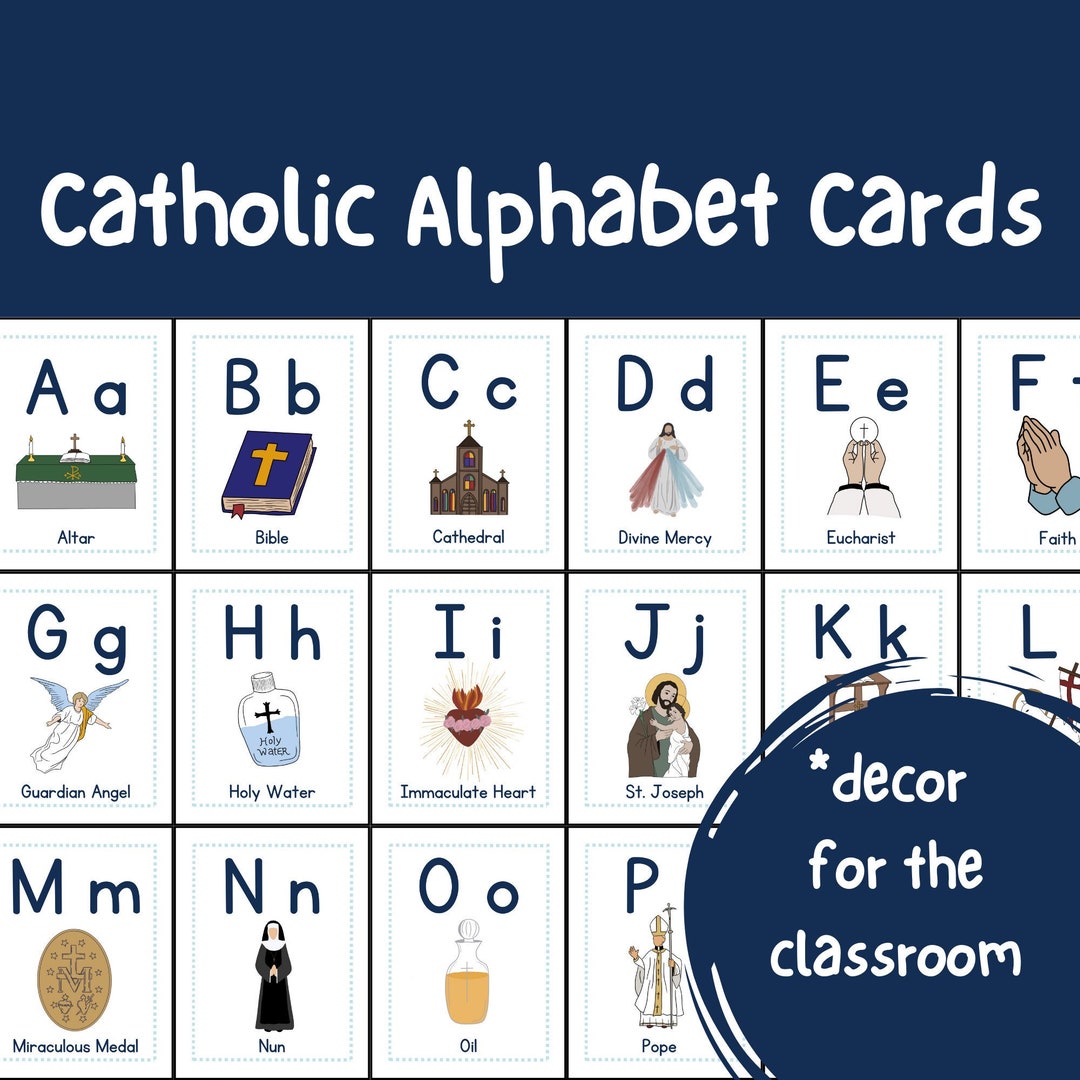Catholic Alphabet Cards, Decor for Classroom - Etsy