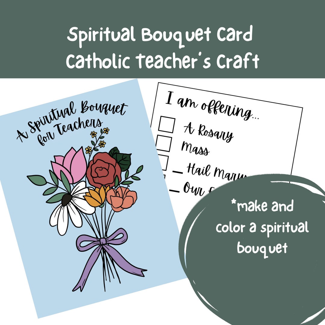 Spiritual Bouquet Card for Teacher: Catholic Craft/activity - Etsy