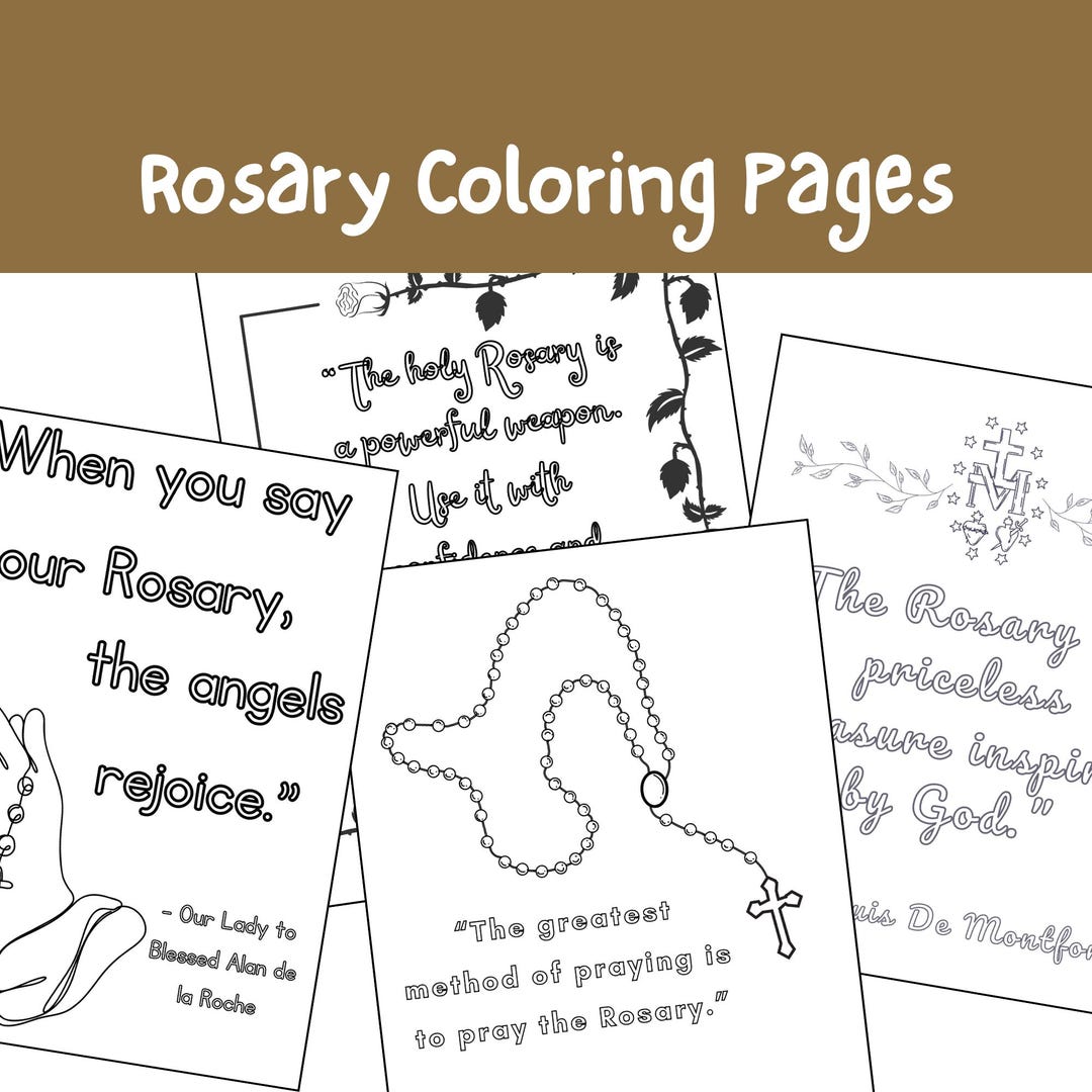 Rosary Coloring Pages Bundle - Etsy