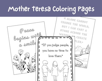 Mother Teresa Coloring Pages: Catholic Saints for Kids (digital ...