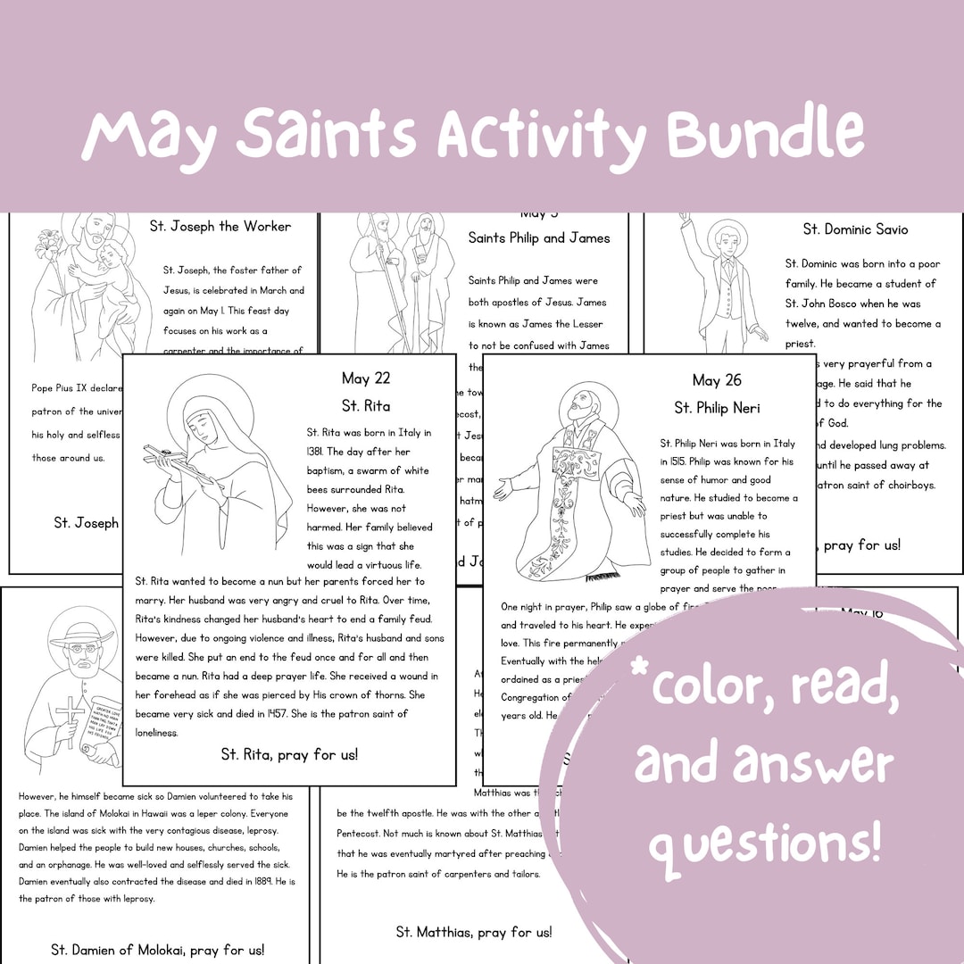 May Saints Activity Bundle - Etsy