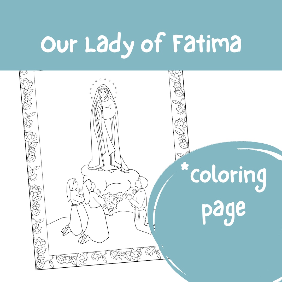 Our Lady of Fatima Coloring Page - Etsy
