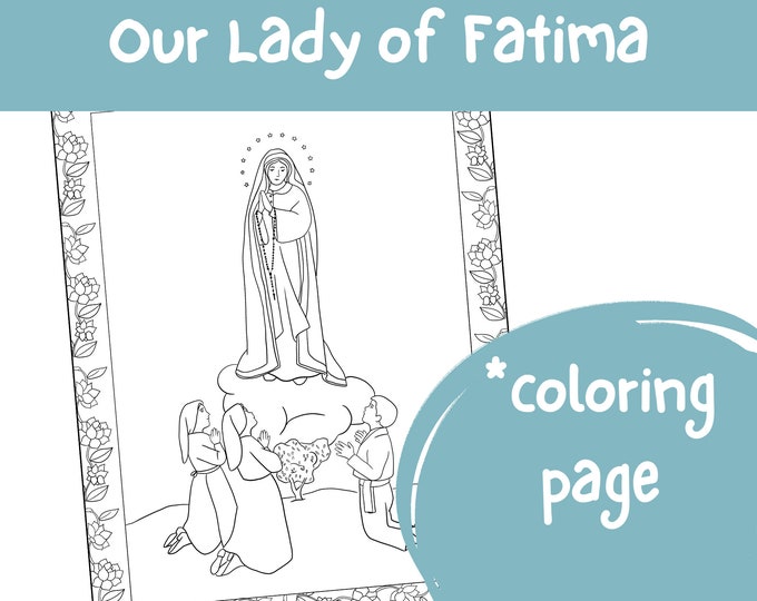 Our Lady of Fatima Coloring Page - Etsy