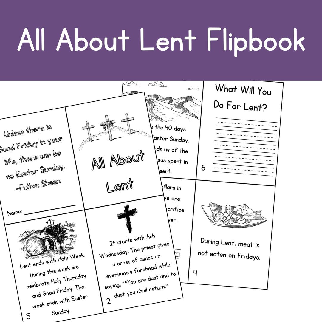 All About Lent Flipbook Activity - Etsy