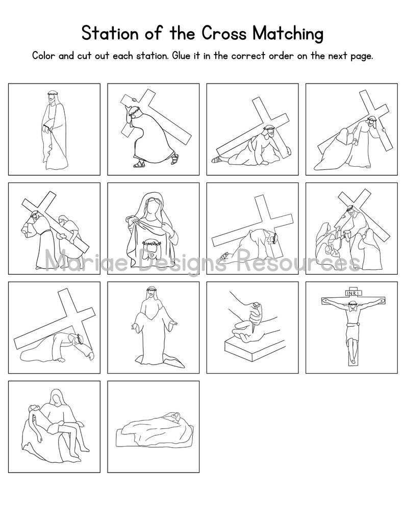 Stations of the Cross: Lent Matching Activity - Etsy