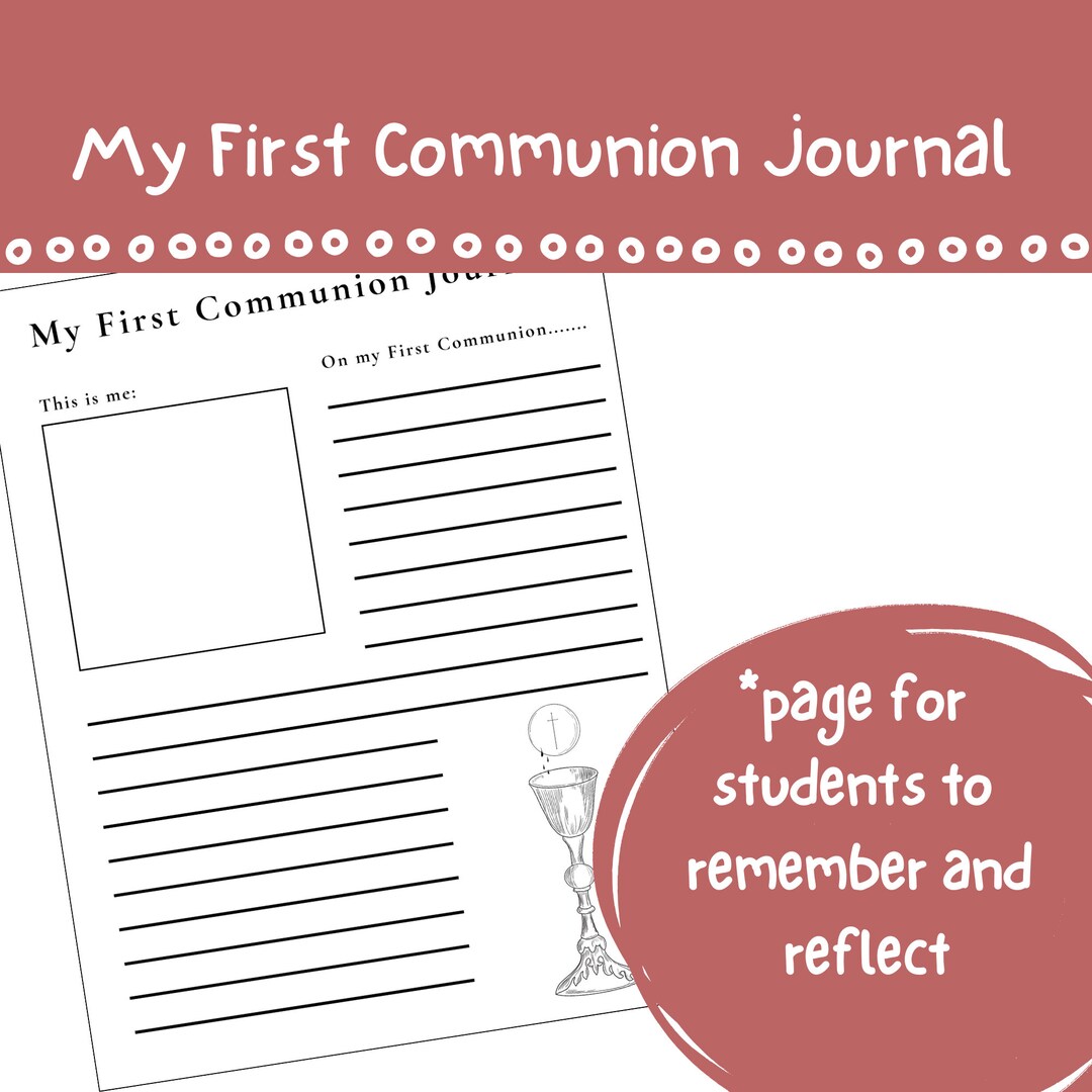 My First Communion: Journal Reflection Page - Etsy