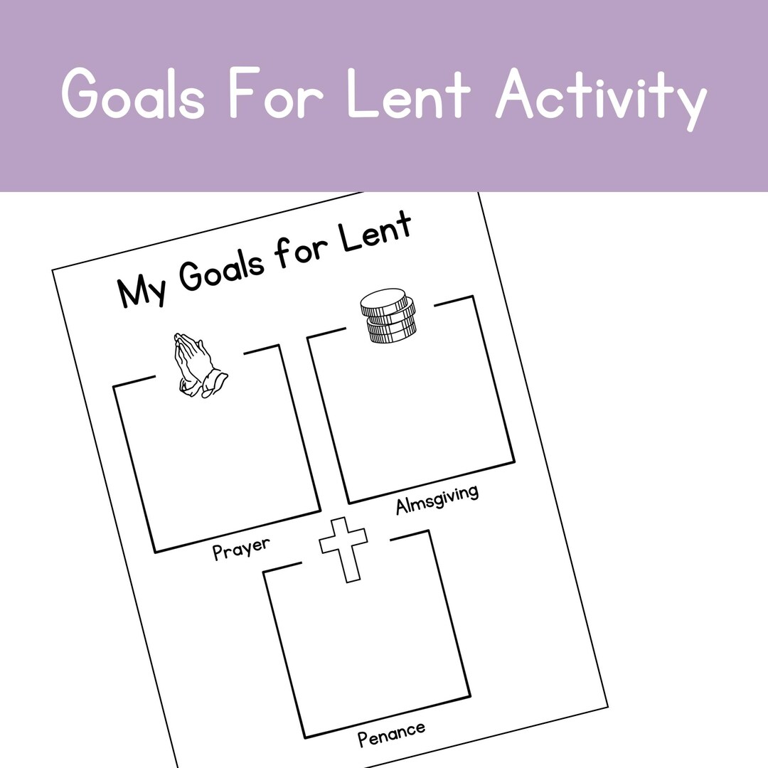 Lent Goals Activity Page - Etsy
