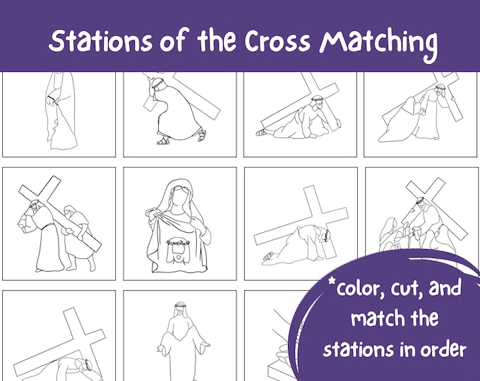 Stations of the Cross: Lent Matching Activity - Etsy