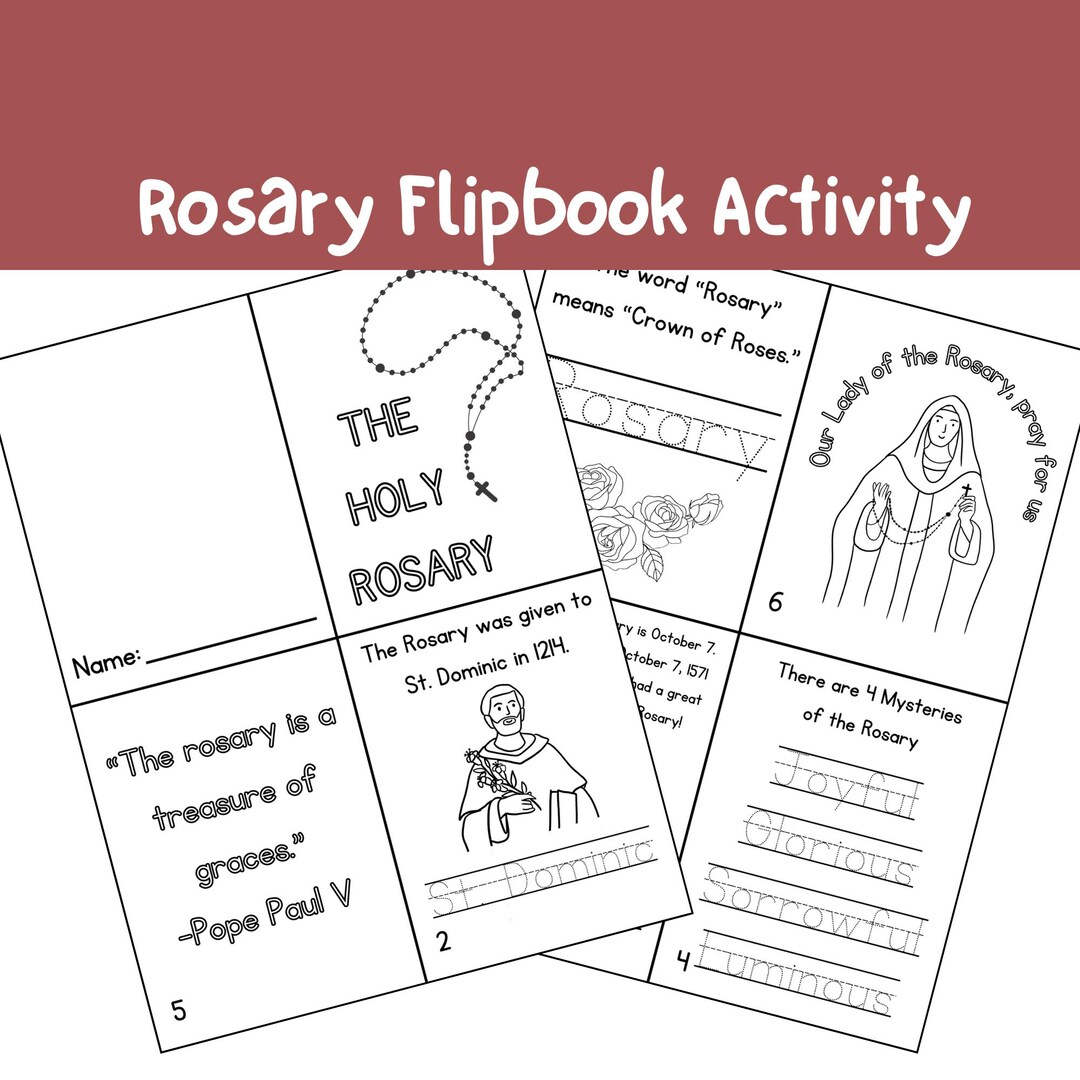 Rosary Flipbook Activity: Early Elementary - Etsy