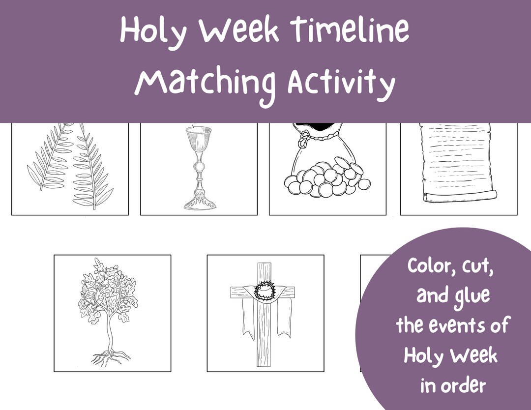 Holy Week Timeline: Lent Matching Activity - Etsy
