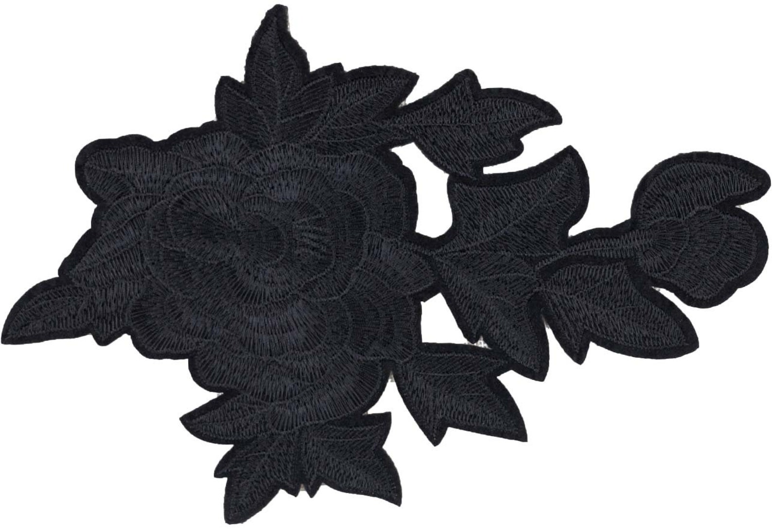2/100pcs Large Embroidery Black Rose Patchs 5 Styles Flower Patches ...