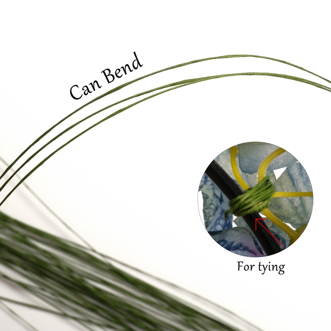 100pcs Gauge 20-26 Green Floral Stem Wire Paper Wrapped Artificial ...