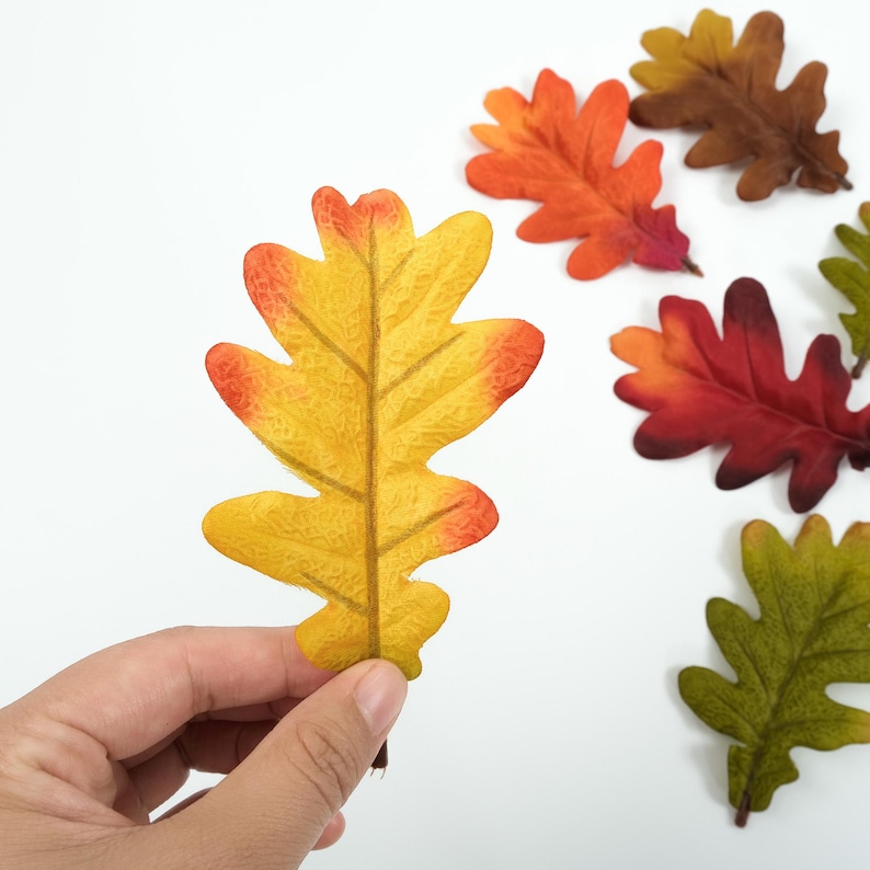 Bulk Oak Leaves 2-200pcs Artificial Silk Leaves 2 Size Maple Leaves for ...