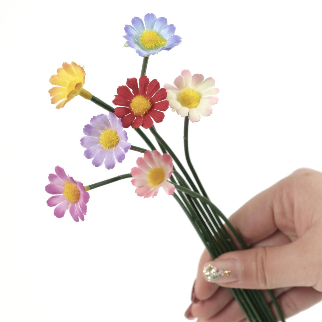 10/1000PCS Artificial Silk Flower Head Mini Daisy 9color for DIY Bouquets Scrapbooking Cake ...