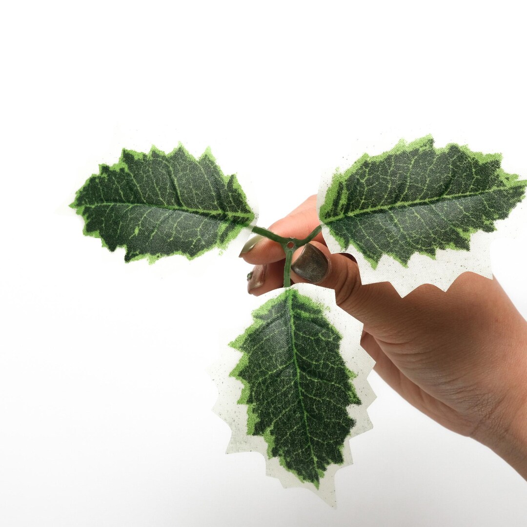 2/200pcs Artificial Silk Holly Leaves - Faux Christmas Greenery Leaves ...