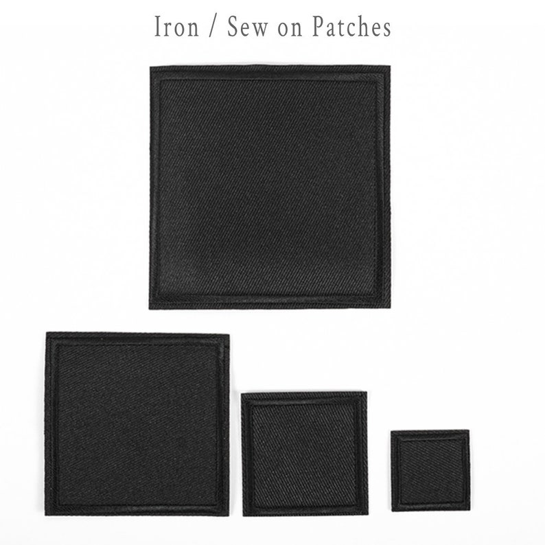 Black Repair Patches Oval/square DIY Iron On/sew on Applique Clothes ...