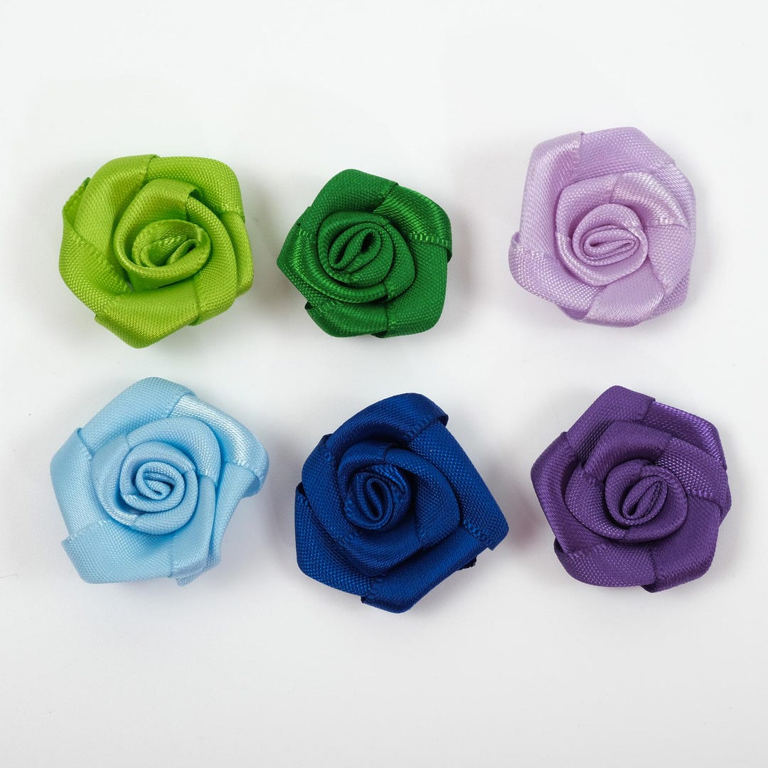 Handmade Ribbon Roses Flower 2.5cm Satin Ribbon Rose/flat Rolled ...