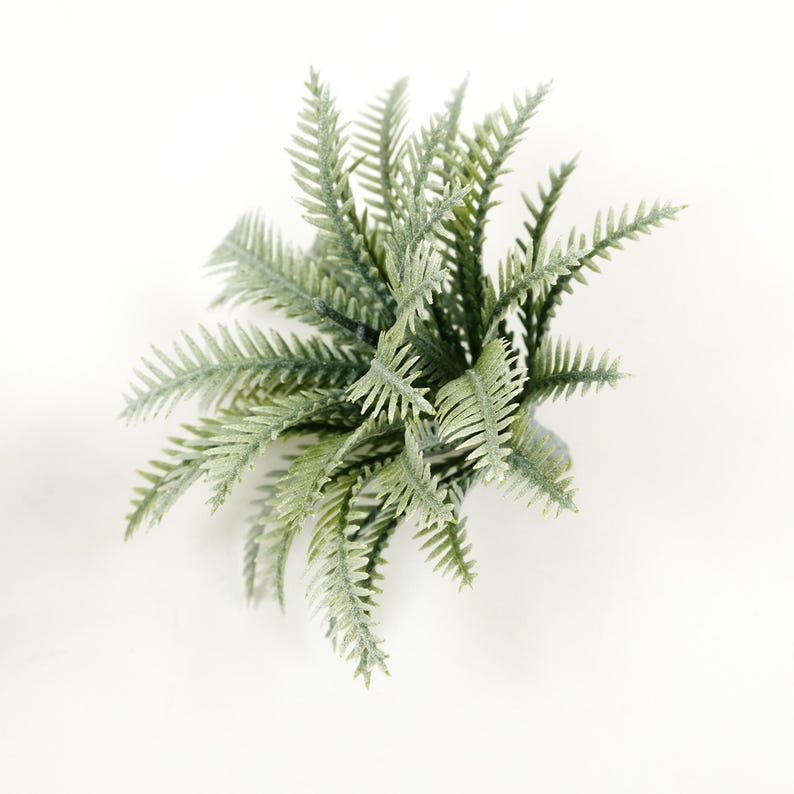 6x7cm Ferns Artificial Plant Stems W/dusty - Faux Plastic Shrubs Plant ...