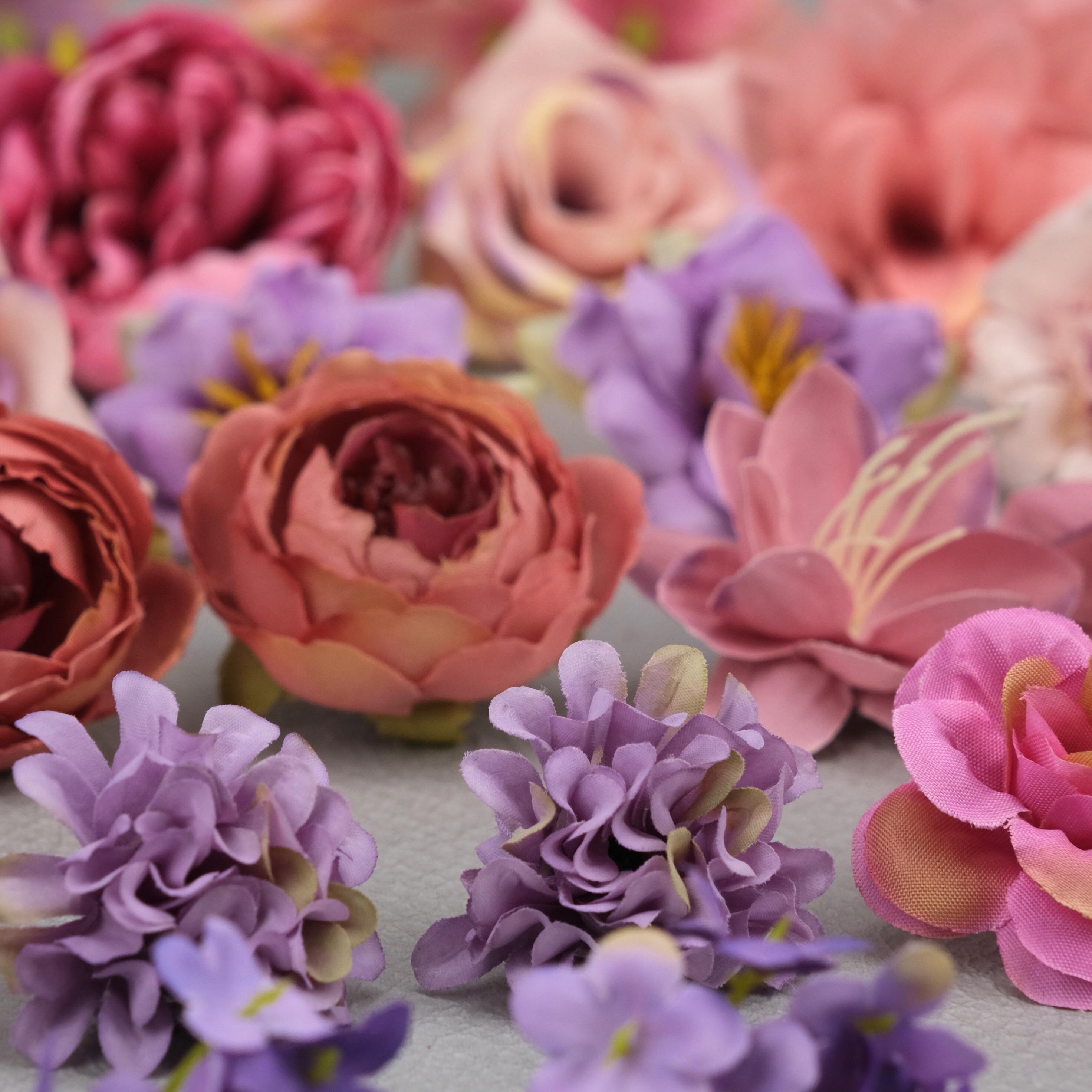 44pcs Mixing Style Fake Flower Combo Set/4-11cm Bulk Artificial Silk ...