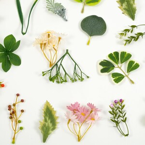 51PCS Artificial Silk Green Leaf Combo Set / Small Leaf Plant for DIY ...