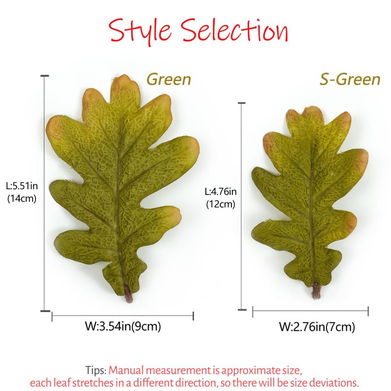Bulk Oak Leaves 2-200pcs Artificial Silk Leaves 2 Size Maple Leaves for ...