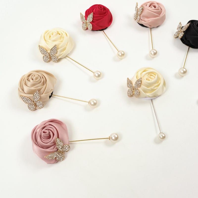 Rose Ribbon Lapel Pin - Etsy