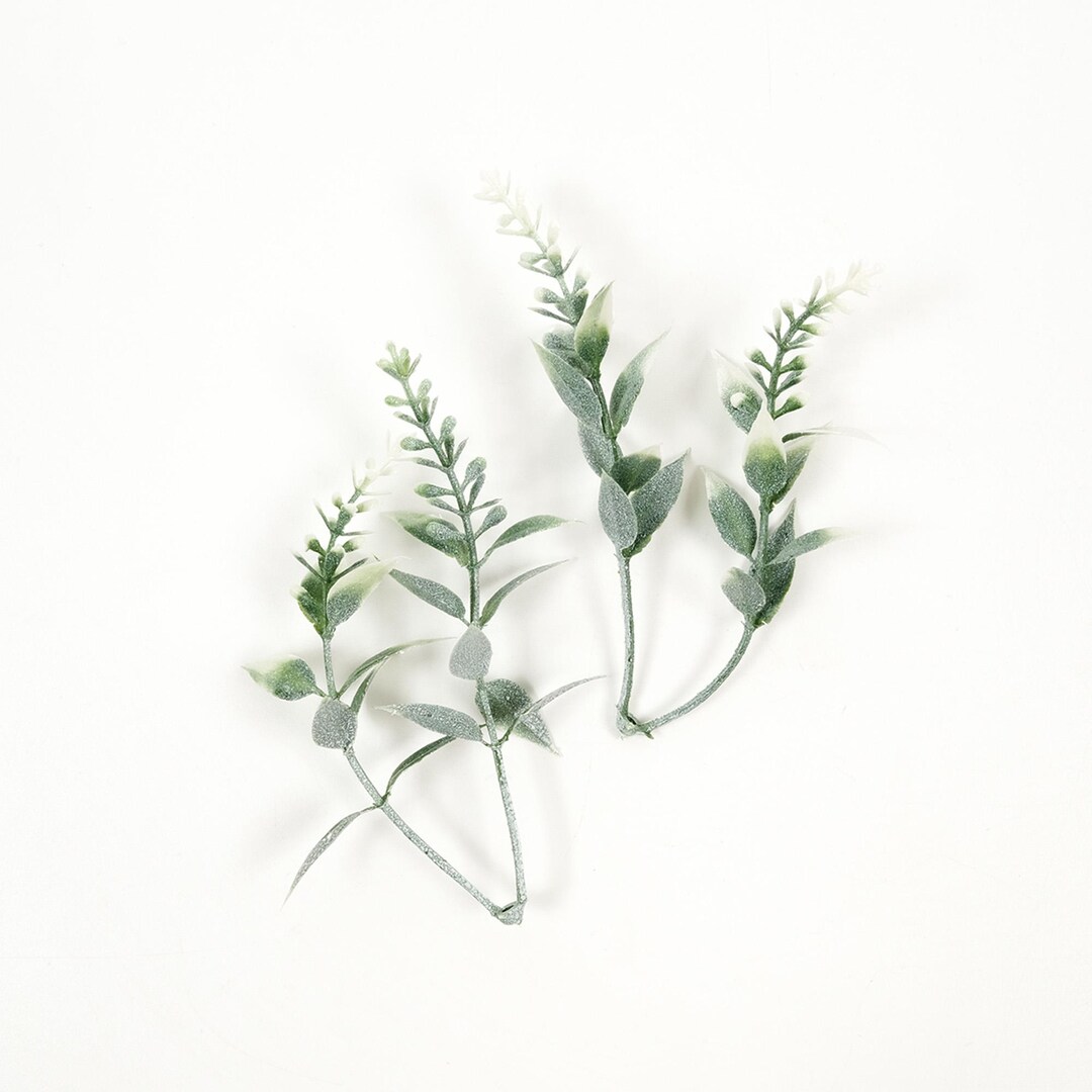 2/200pcs Artificial Plant Stems Leaves W/dusty - Faux Plastic Greenery ...