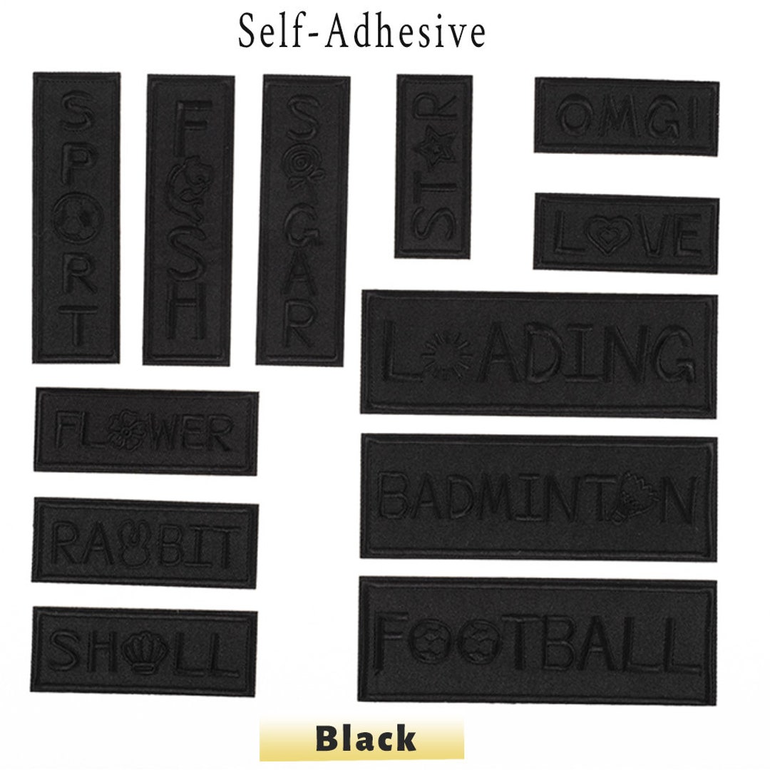 2-100P Black Patches,self-adhesive Rectangle Patch DIY Accessories ...