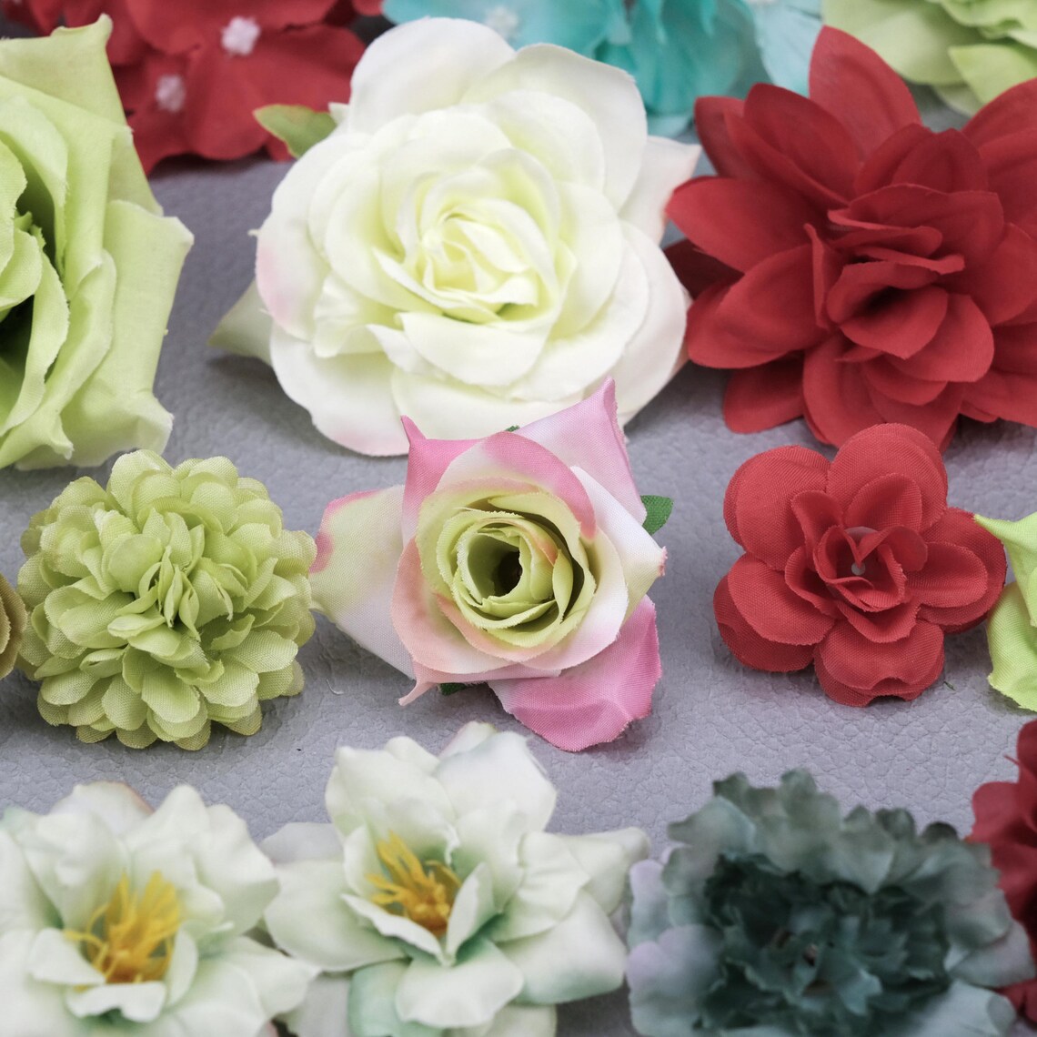 41pcs Artificial Flower Head Combo Set/4-13cm Silk | Etsy