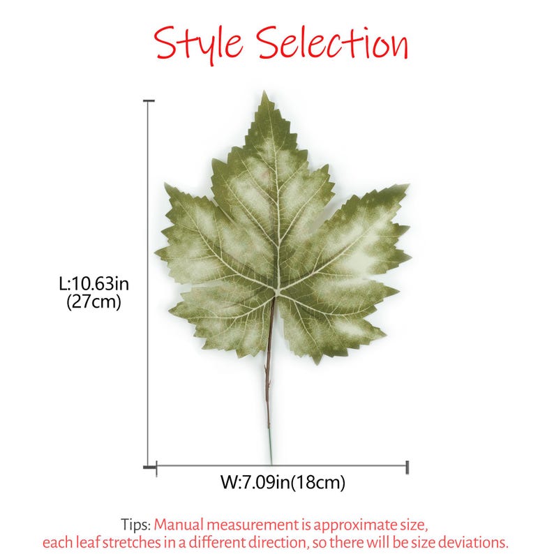 2-200pcs Faux Maple Leaves Stems - Artificial Silk Maple Leaves ...
