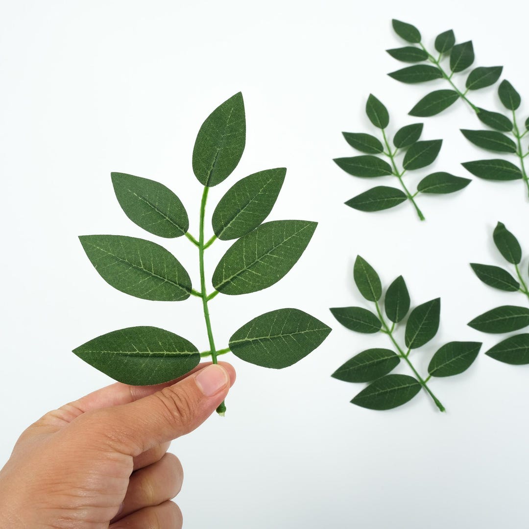2-200pcs Artificial Greenery Leaves W/ Stems - Bulk Fake Leaves ...