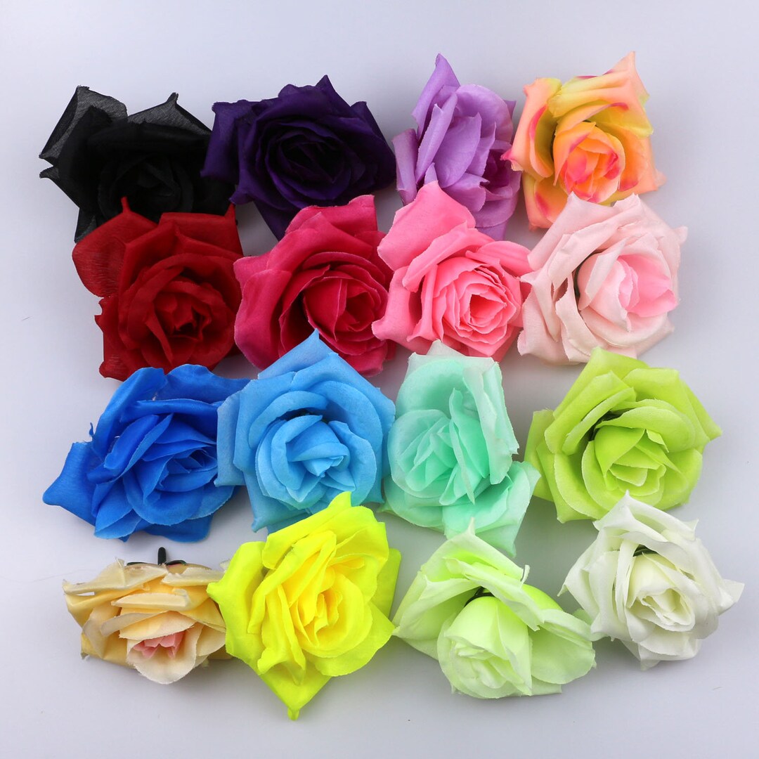 1/500pcs 8cm Artificial Silk Roses Flowers Heads Bulk Fake Flowers ...
