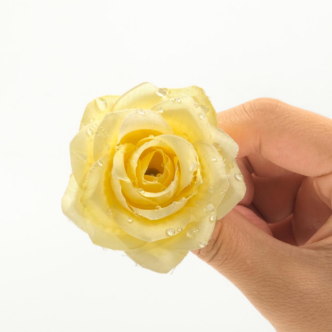 10 Color Water Drops Roses Artificial Flowers Head 2" Artificial Silk ...