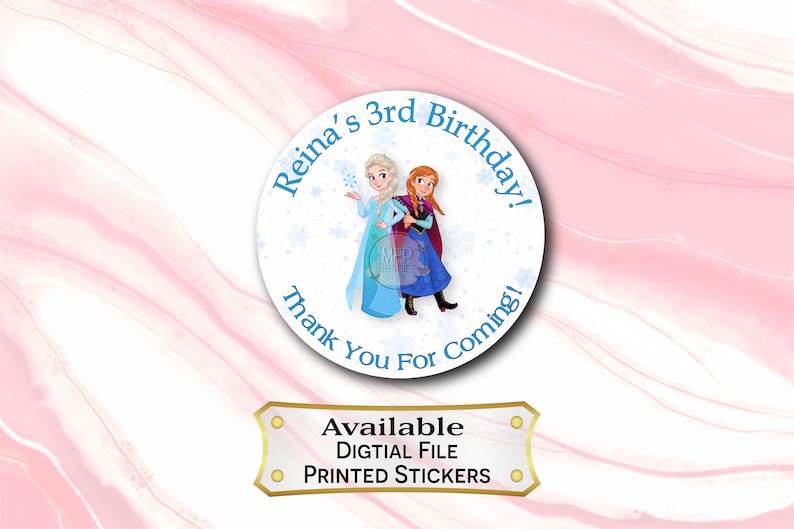 Customized Elsa Birthday Stickers Party Favor Stickers 12 | Etsy