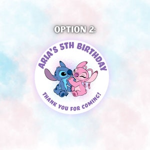 Stitch Thank You Stickers, Stitch Birthday Stickers, Party Favor ...