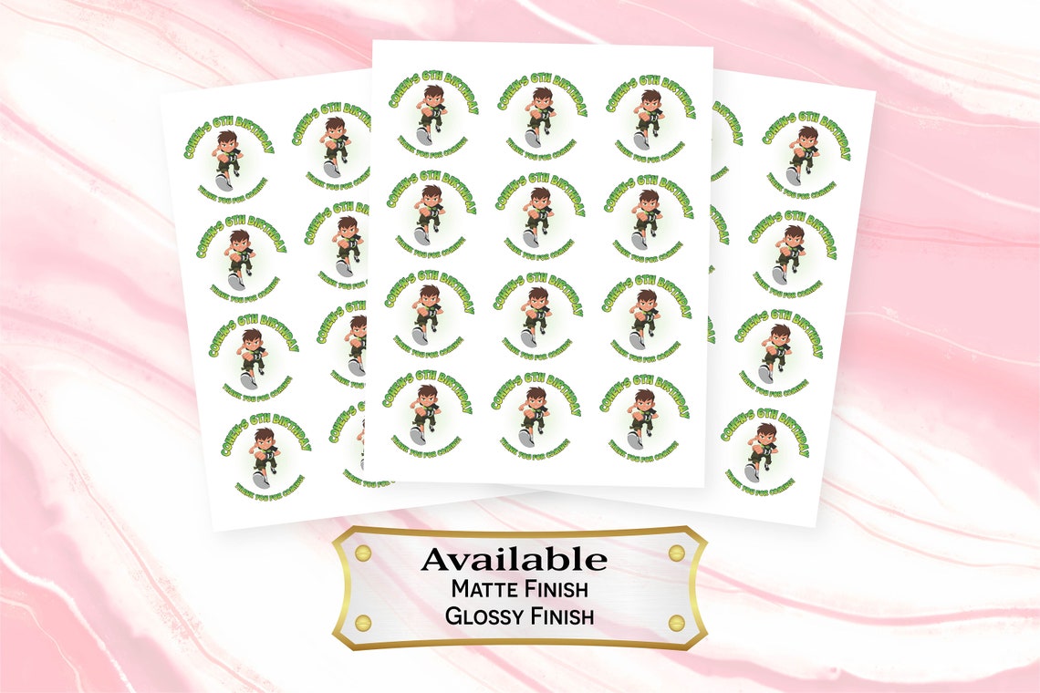 Customized 10ben Birthday Stickers Ben 10 Stickers 12 | Etsy