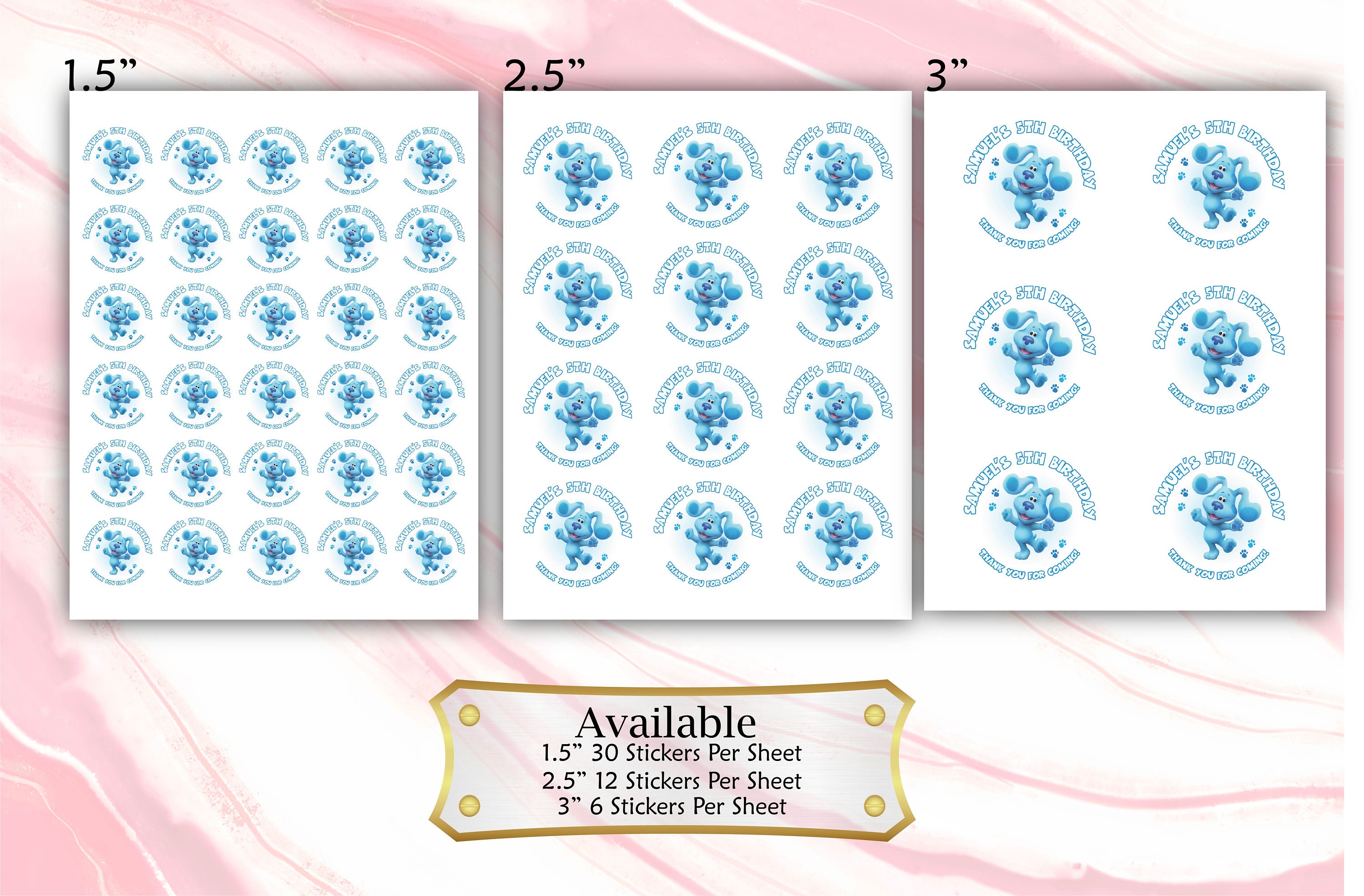 Customized Blue Clues Stickers Party Favor Stickers - Etsy