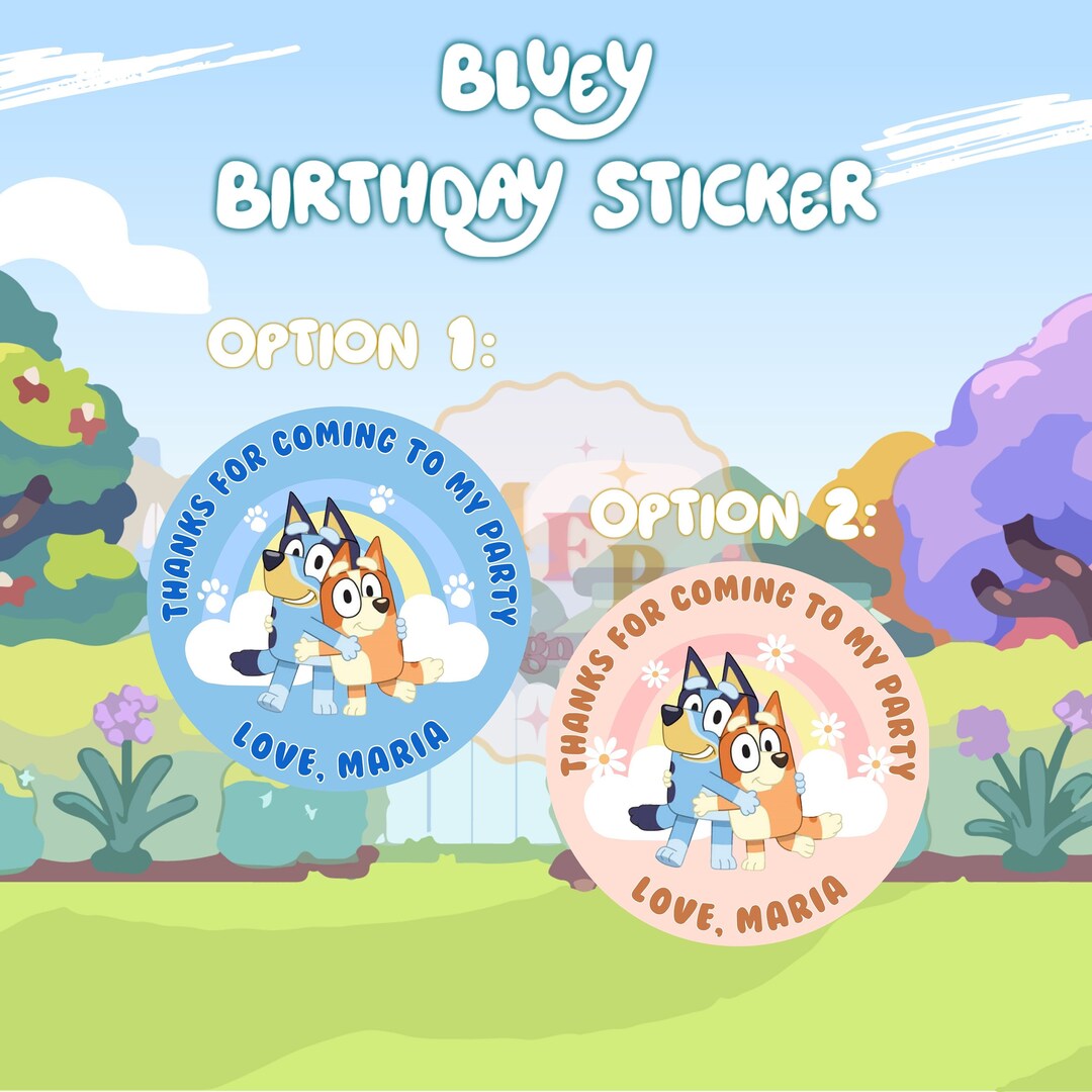 Customized Blue Birthday Stickers, Party Favor Stickers, Personalized ...