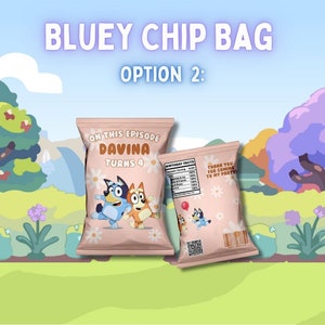 Bluey Chip Bags, Personalized Chip Bags, Blueychip Bags, Birthday Chip ...