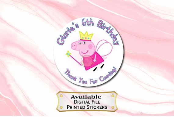 Customized Peppa Pig Birthday Stickers 12 Printed and Shipped | Etsy