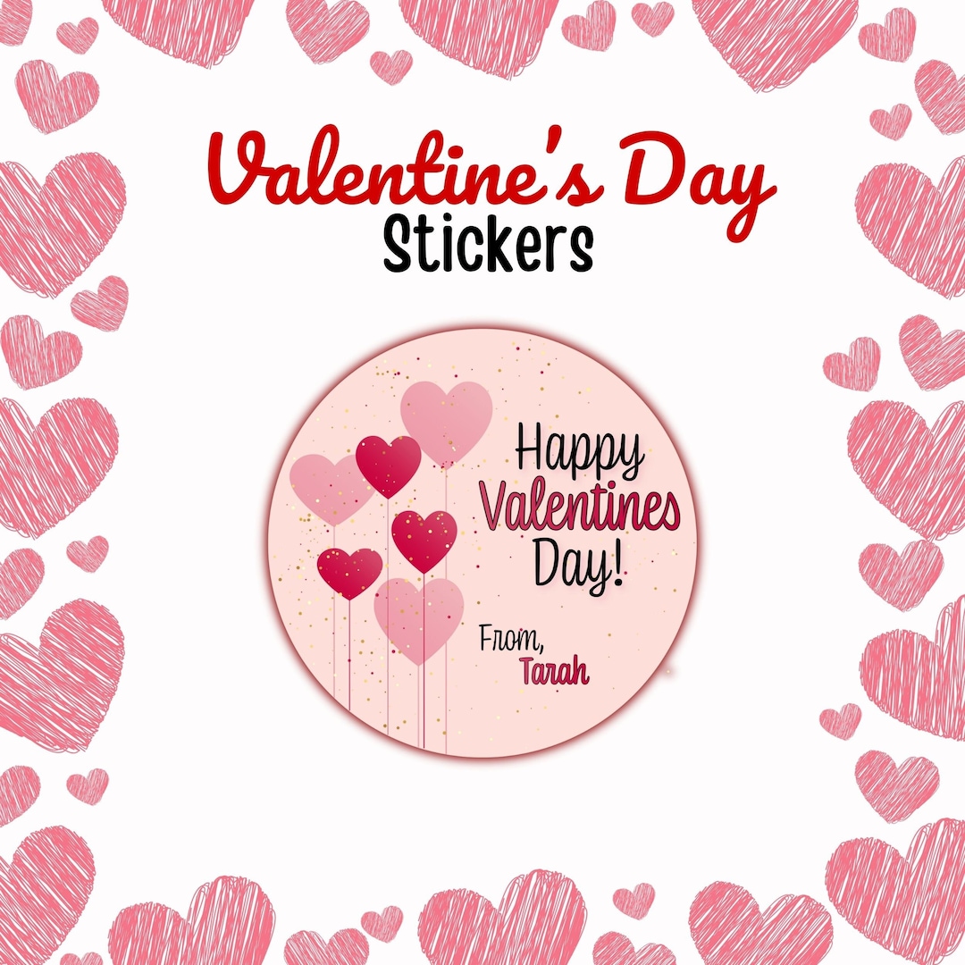 Valentine's Day Stickers Valentine Favor Stickers Valentine's Day ...