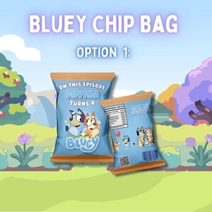 Bluey Chip Bags, Personalized Chip Bags, Blueychip Bags, Birthday Chip ...
