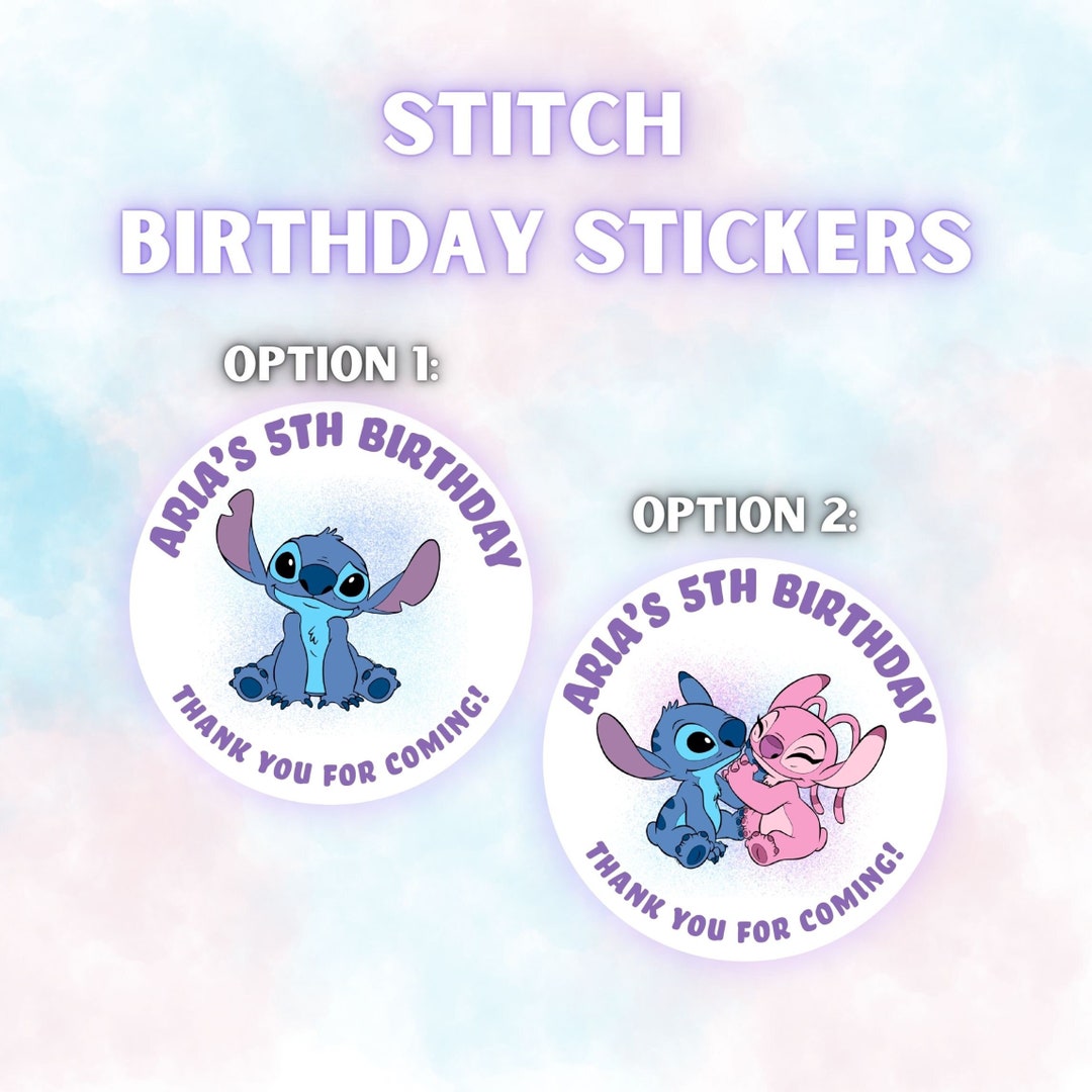 Stitch Thank You Stickers, Stitch Birthday Stickers, Party Favor ...