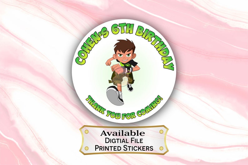 Customized 10ben Birthday Stickers Ben 10 Stickers 12 | Etsy