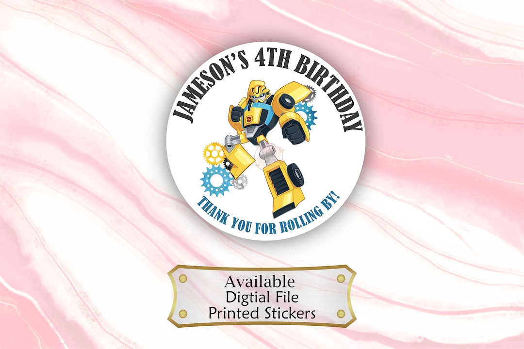 Customized Transformers Birthday Stickers, Transformers Stickers, 12 ...