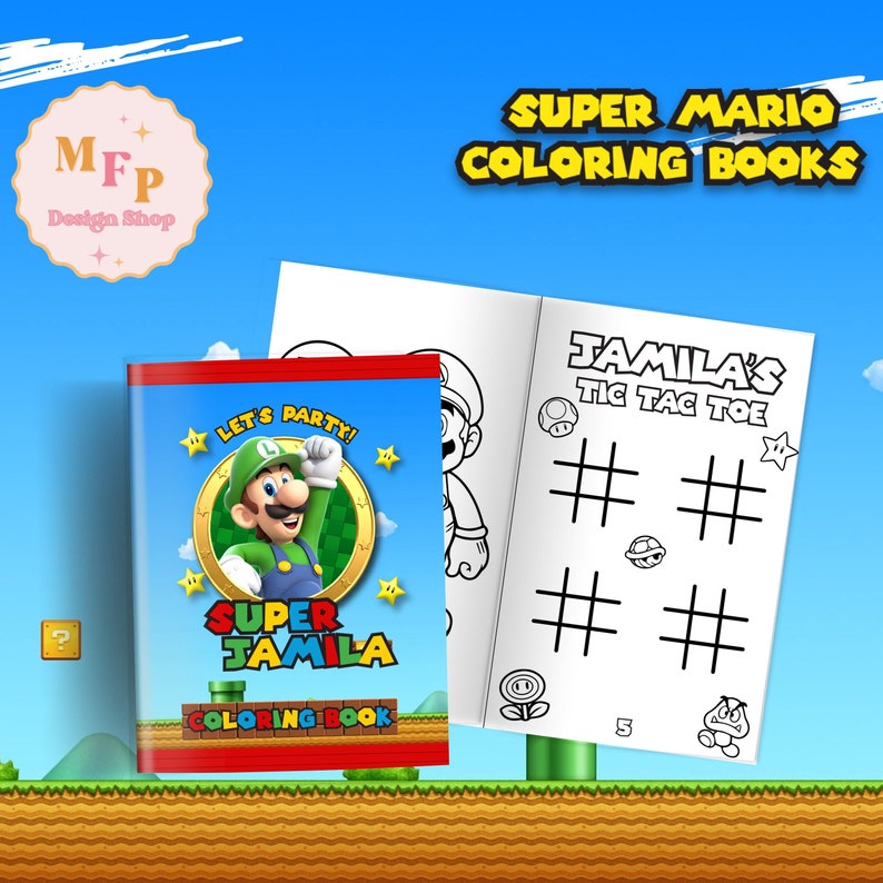 Super Luigi Coloring Book Coloring Pages Party Favors Customize ...