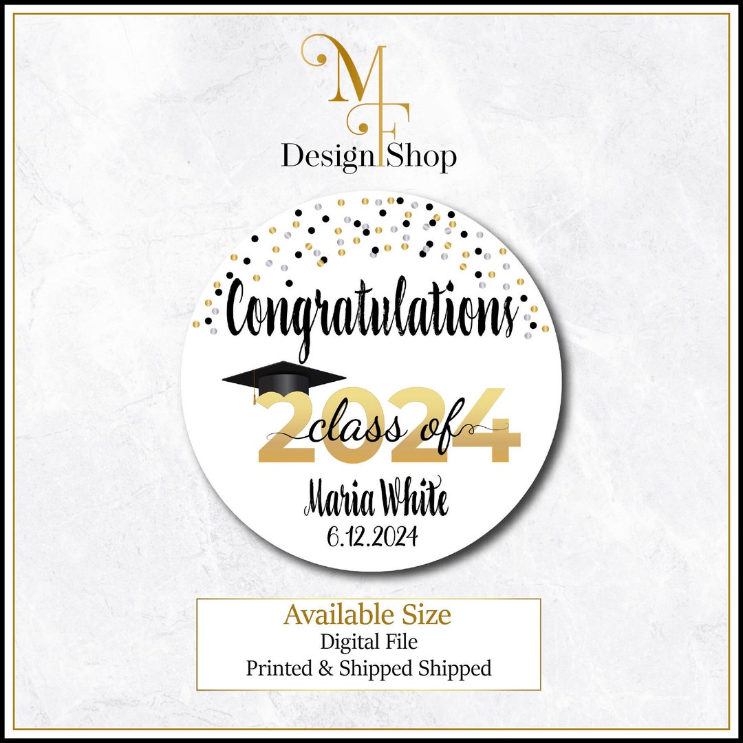 Customized Graduation 2024 Stickers, Party Favor Stickers, Personalized ...