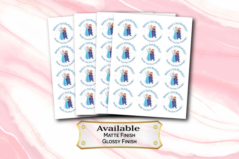Customized Elsa Birthday Stickers Party Favor Stickers 12 | Etsy